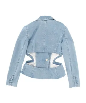 Nina Ricci Cutout Denim Double-breasted Jacket