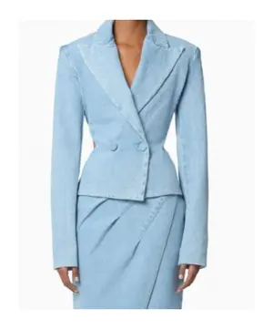 Nina Ricci Cutout Denim Double-breasted Jacket