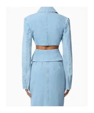 Nina Ricci Cutout Denim Double-breasted Jacket