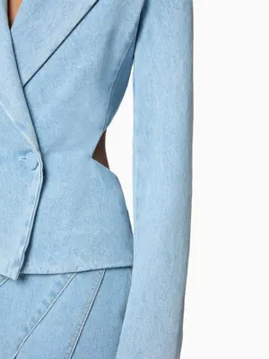Nina Ricci Cutout Denim Double-breasted Jacket