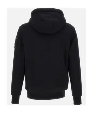 Moose Knuckles Logo-plaque Drawstring Zip-up Hoodie - Black