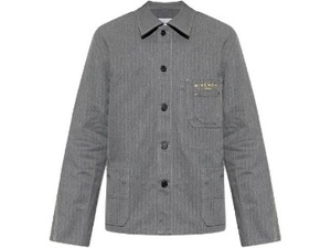 Givenchy Paris Logo Embroidered Denim Jacket - Grey