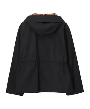 Burberry Plaid Hooded Long-sleeve Jacket