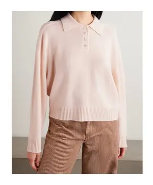 Loulou De Saison Homere Embroidered Cashmere Sweater - Lightpink
