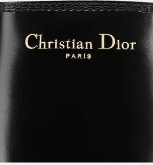 Dior Knee High Boots With Gold Tone Logo