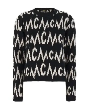 Mcm Logo Intarsia Crewneck Jumper