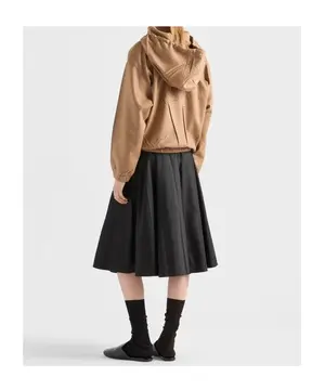Prada Belted Pleated Skirt - Black