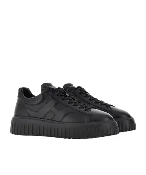 Hogan H-stripes Lace-up Sneakers - Black