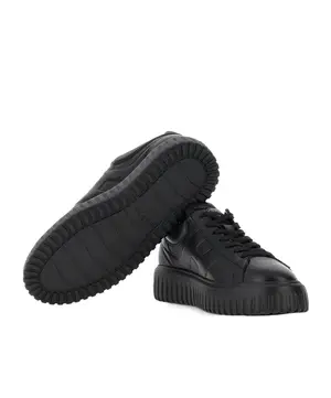 Hogan H-stripes Lace-up Sneakers - Black