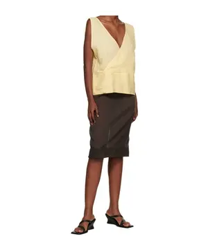 BASERANGE Wrap Top With V-neck And Open Back