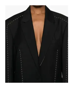 RÓHE Contrast-stitching Single-breasted Blazer