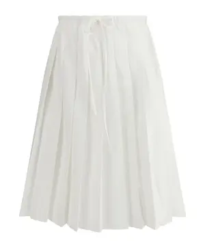 Prada Drawstring Pleated Midi Skirt - White