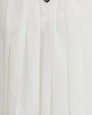 Prada Drawstring Pleated Midi Skirt - White