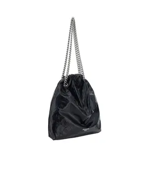 Balenciaga Crush Medium Tote Bag With Chain Strap - Black