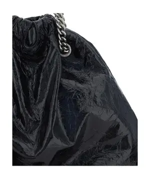 Balenciaga Crush Medium Tote Bag With Chain Strap - Black
