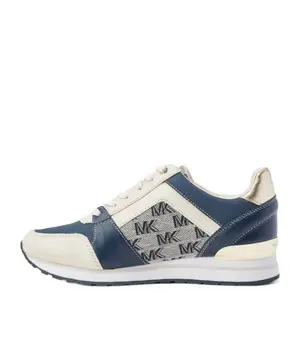 Michael Kors Logo Jacquard Paneled Leather Sneakers