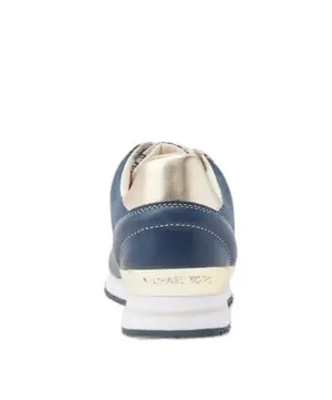 Michael Kors Logo Jacquard Paneled Leather Sneakers
