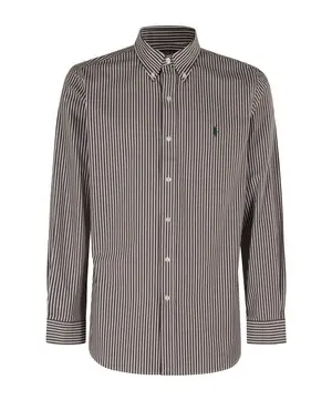 Polo Ralph Lauren Polo Pony-embroidered Striped Shirt - Gray