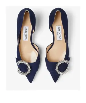 JIMMY CHOO Melva D'orsay Pointed Heels With Crystal Buckles