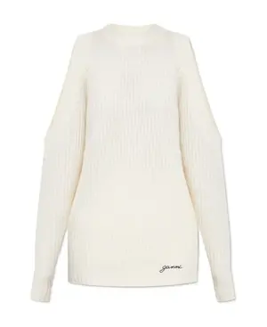 GANNI Cold-shoulder Crewneck Jumper