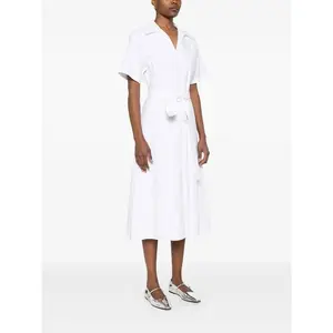 Theory Short-sleeve Belted Midi Dress