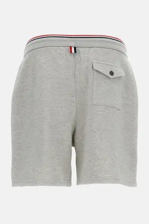 Thom Browne Drawstring Shorts With Signature Striping - Gray