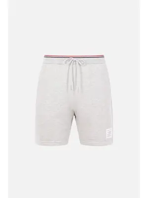 Thom Browne Drawstring Shorts With Signature Striping - Gray