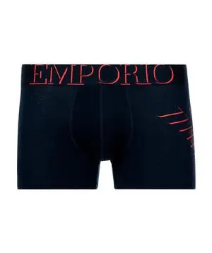 Emporio Armani Navy Blue Logo Boxers - Black