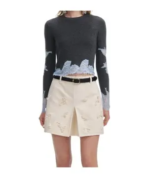 SELF-PORTRAIT Contrast Lace Trim Jumper