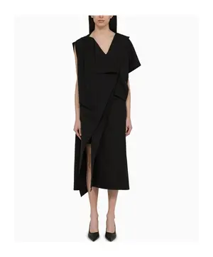 THE ROW Draped Asymmetrical Midi Dress
