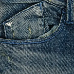 Emporio Armani Logo Straight Jeans - Blue