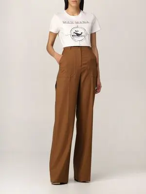 Max Mara Tailored Wide-leg Trousers With Monogram Detail