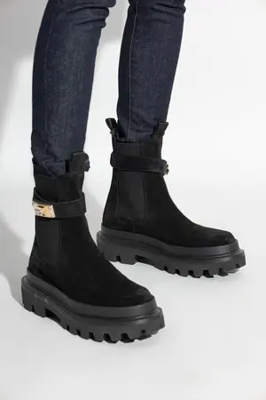 Dolce & Gabbana Dg Logo Plaque Ankle Boots