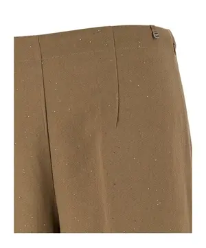 Herno Micro Sequin Wide Leg Trousers - Brown