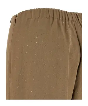 Herno Micro Sequin Wide Leg Trousers - Brown