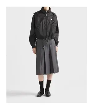 Prada Logo Plaque Hooded Jacket