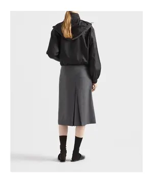 Prada Logo Plaque Hooded Jacket