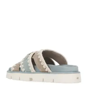 Mou Bio Slip-on Sandals With Braided Detail - Pink
