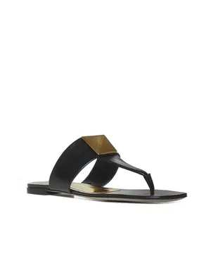 Valentino Garavani Open Toe Flat Sandals With Stud Detailing