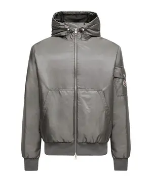 Moncler Poiliot Hooded Short Down Jacket - Gray
