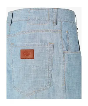 Fendi Straight-leg Jeans With Contrast Stitching - Light Blue