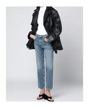 AGOLDE Valen Frayed Straight Leg Jeans