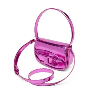 DIESEL® 1dr-iconic Shoulder Bag In Mirrored Leather - Bright Pink