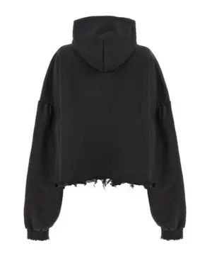 Balenciaga Logo Printed Distressed Hoodie