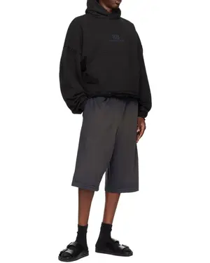 Balenciaga Logo Printed Distressed Hoodie