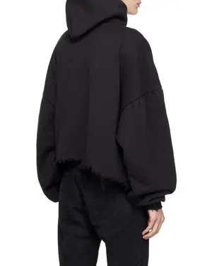 Balenciaga Logo Printed Distressed Hoodie