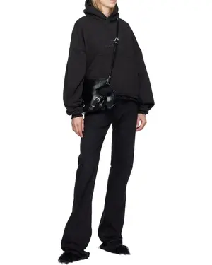 Balenciaga Logo Printed Distressed Hoodie