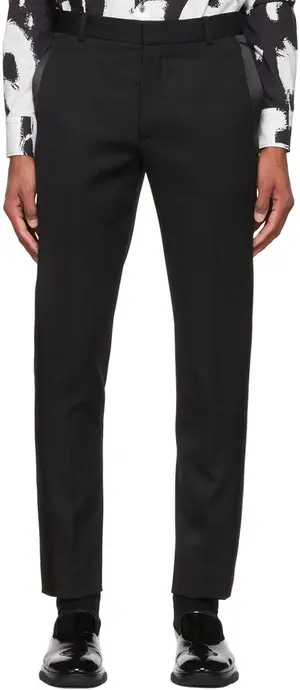 Alexander McQueen Straight-leg Tailored Pants With Satin Trim