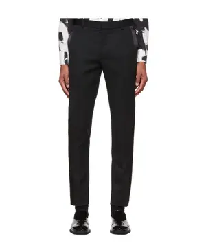 Alexander McQueen Straight-leg Tailored Pants With Satin Trim