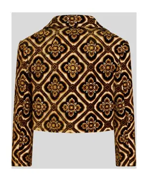 Etro Geometric-printed Buttoned Cropped Jacket